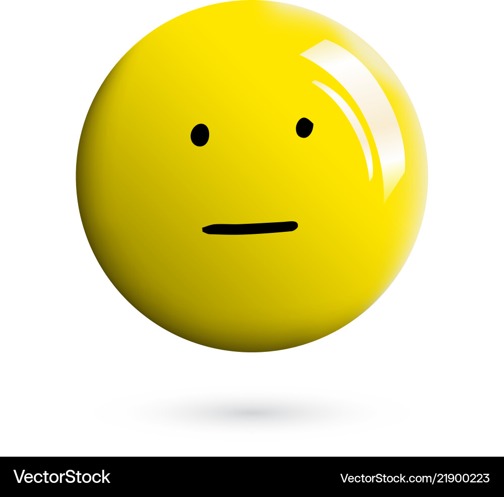 3d realistic and hand drawn emoticon or smile Vector Image