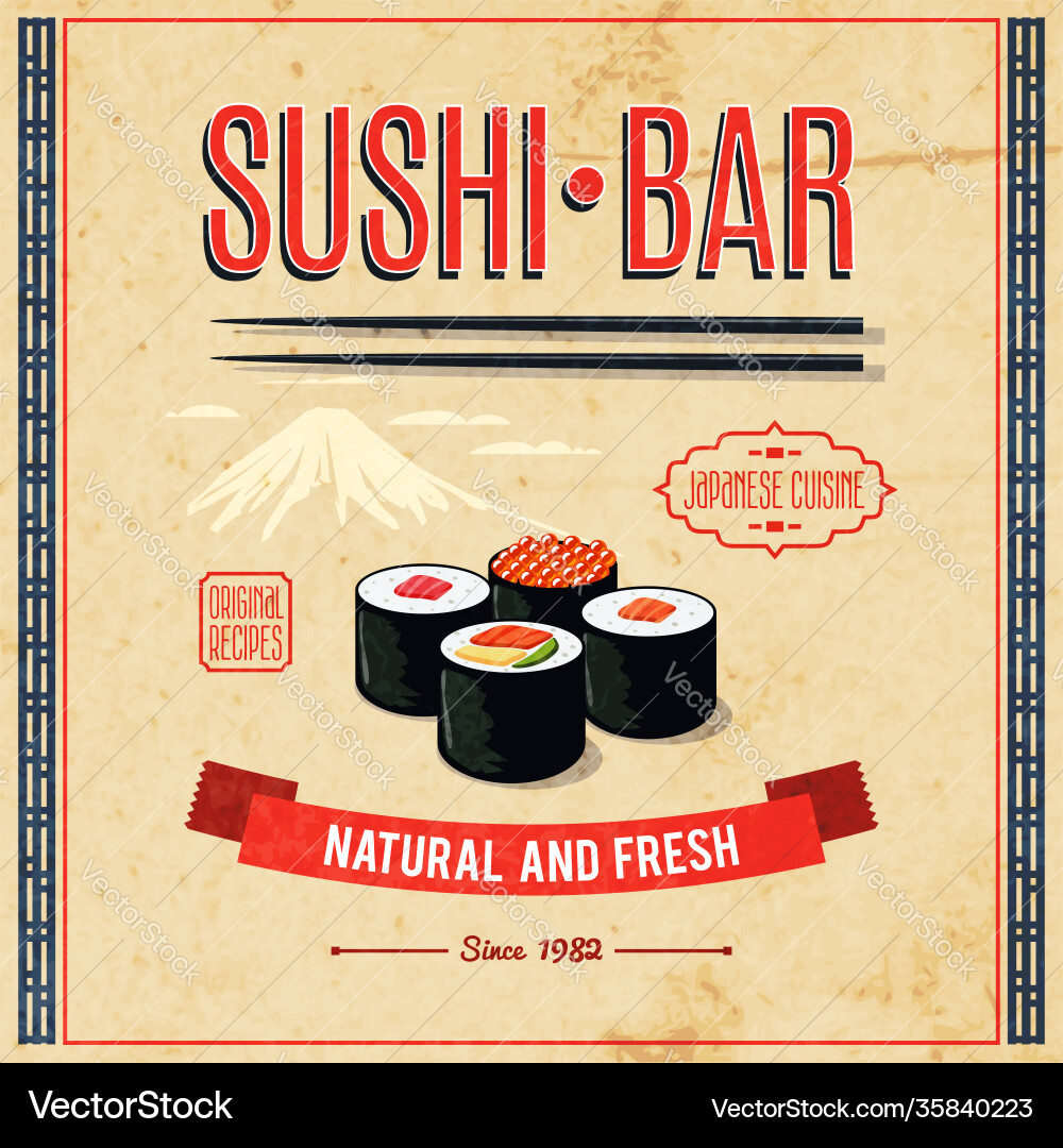 Asian food poster Royalty Free Vector Image - VectorStock