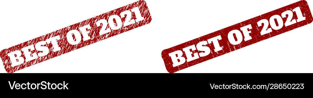 Best of 2021 red rounded rough rectangle stamp Vector Image