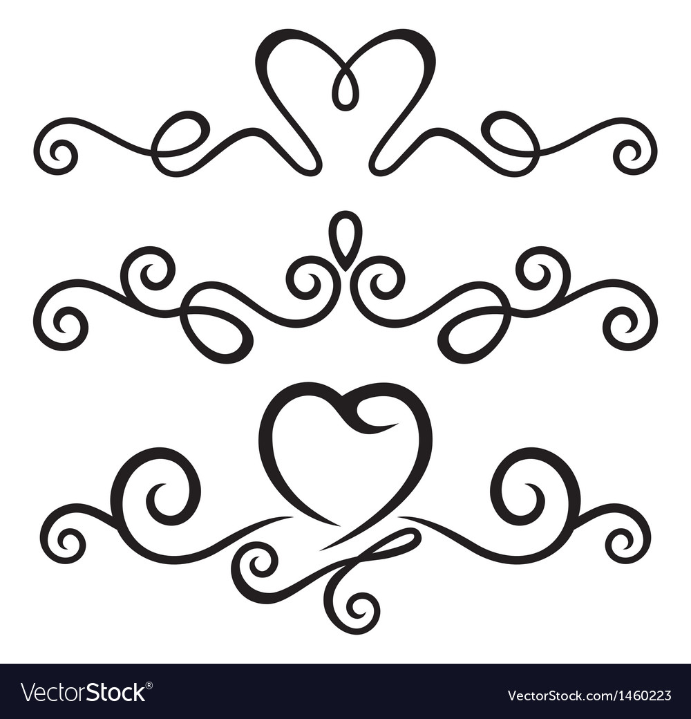 Calligraphic floral elements Royalty Free Vector Image Calligraphic floral elements Royalty Free Vector Image