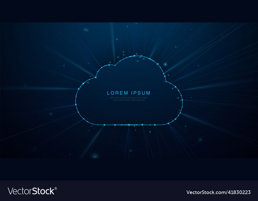 Cloud computing lines triangles and particle Vector Image