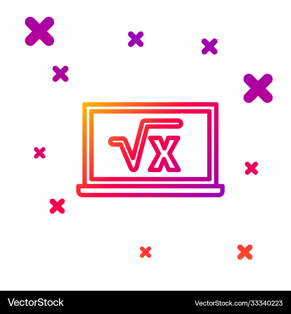 Color line square root x glyph on chalkboard Vector Image
