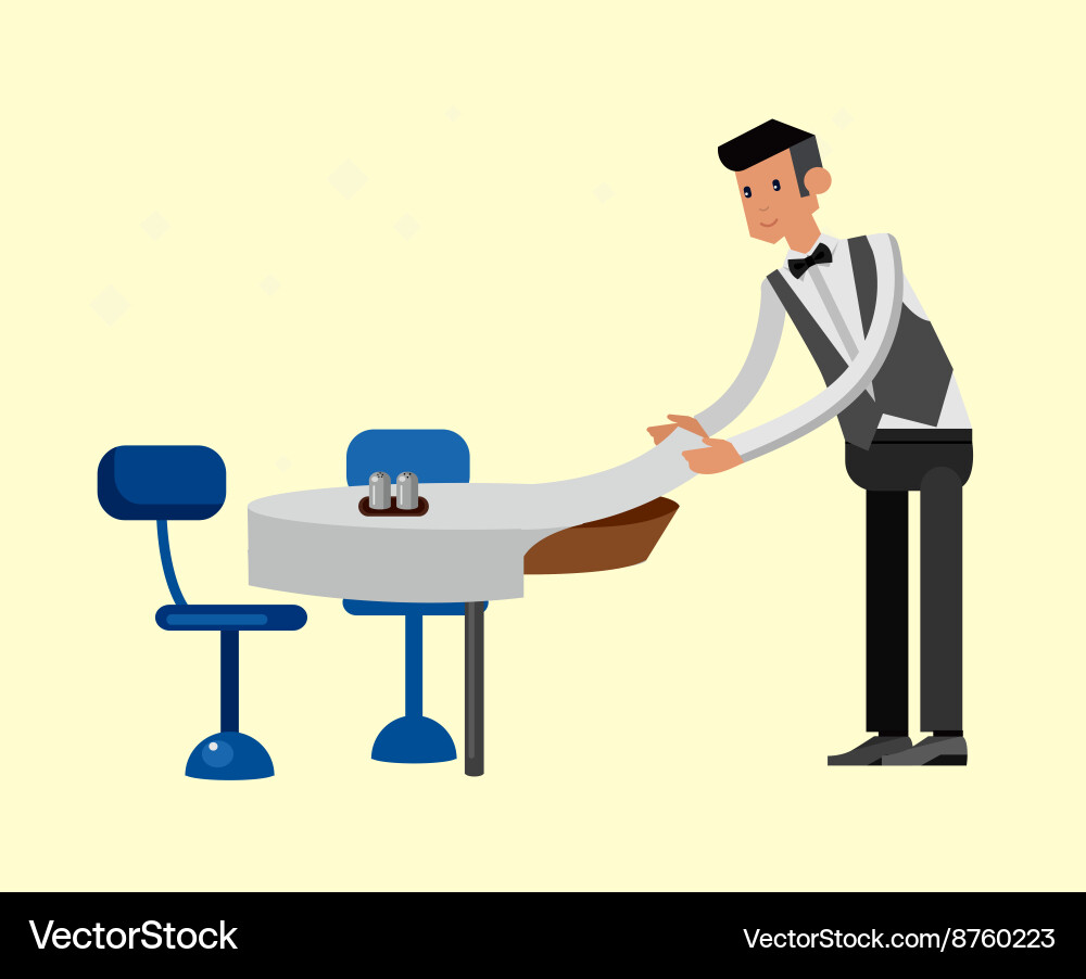 Detailed character people in restaurant Royalty Free Vector