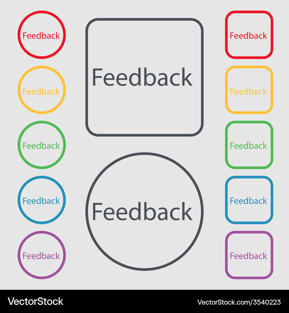 Feedback sign icon set of colored buttons Vector Image