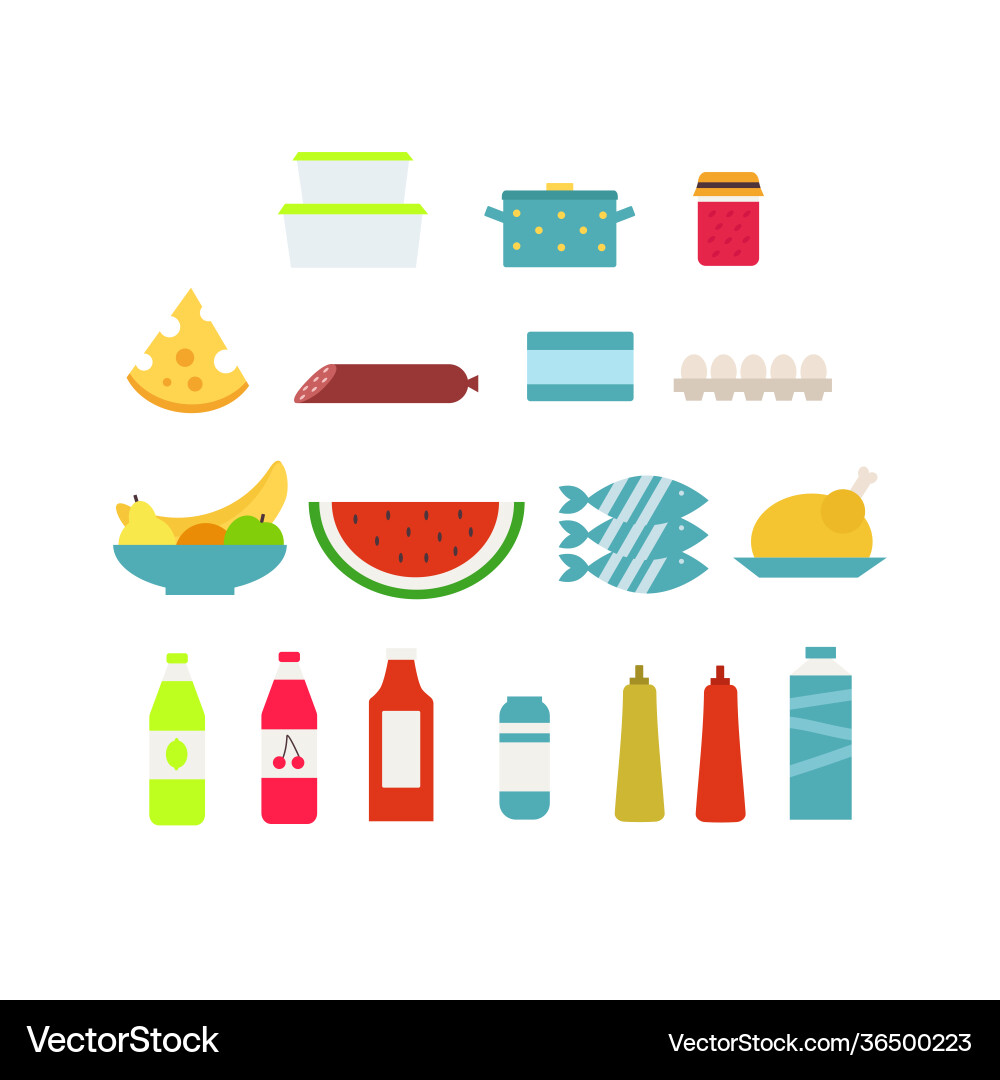 Food icons Royalty Free Vector Image - VectorStock