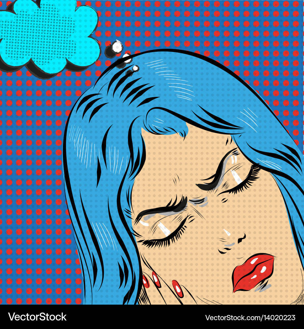 Hand drawn pop art of young Royalty Free Vector Image