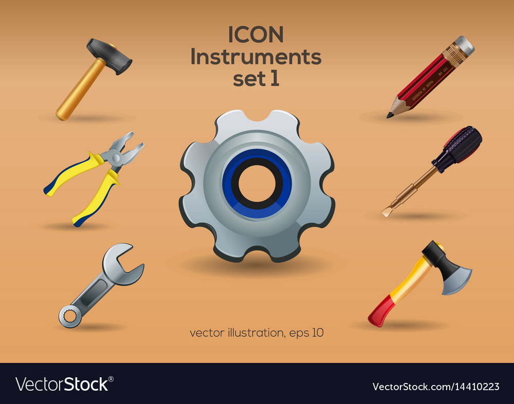 Instruments icon set Royalty Free Vector Image