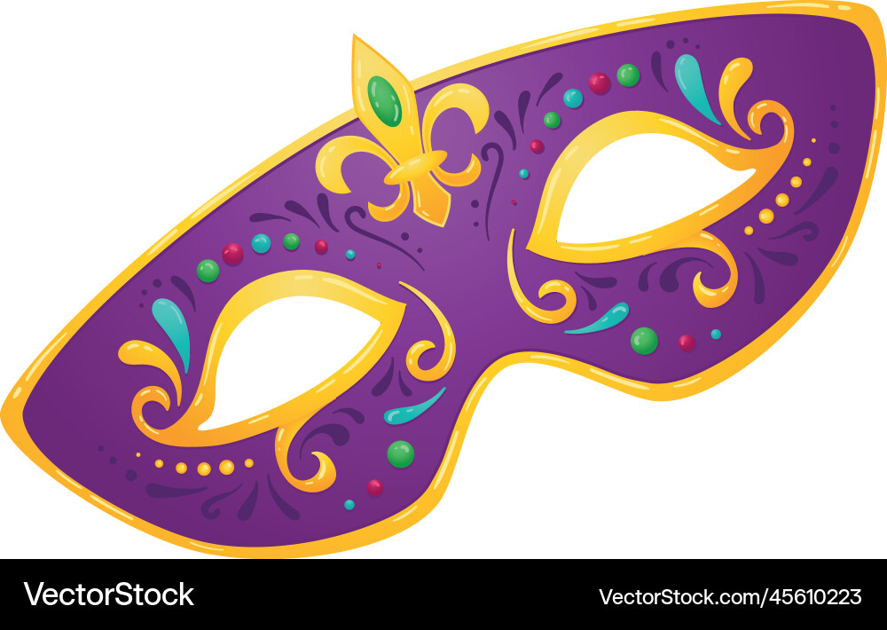 Isolated colored carnival mask with ornaments Vector Image