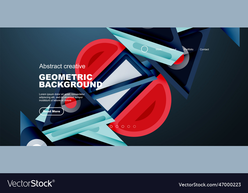 Minimal landing page geometric shapes business Vector Image