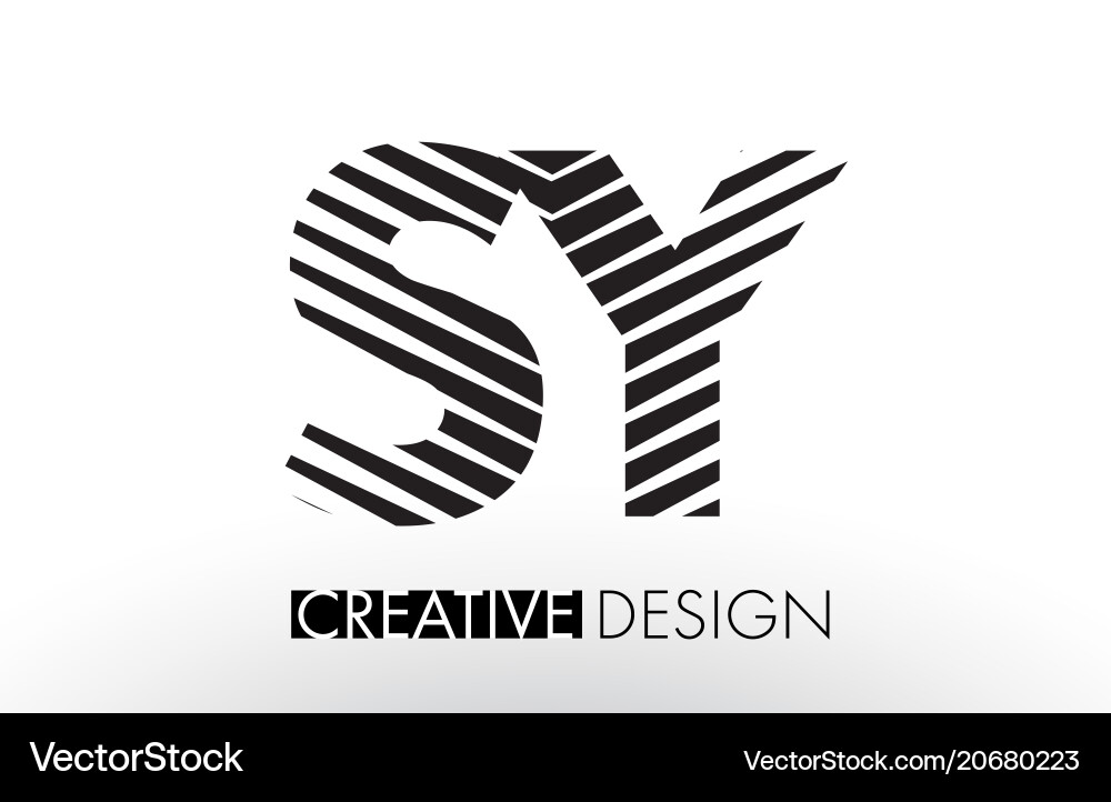 Sy s y lines letter design with creative elegant Vector Image