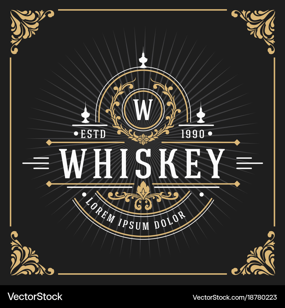 Vintage luxury monogram banner template design Vector Image