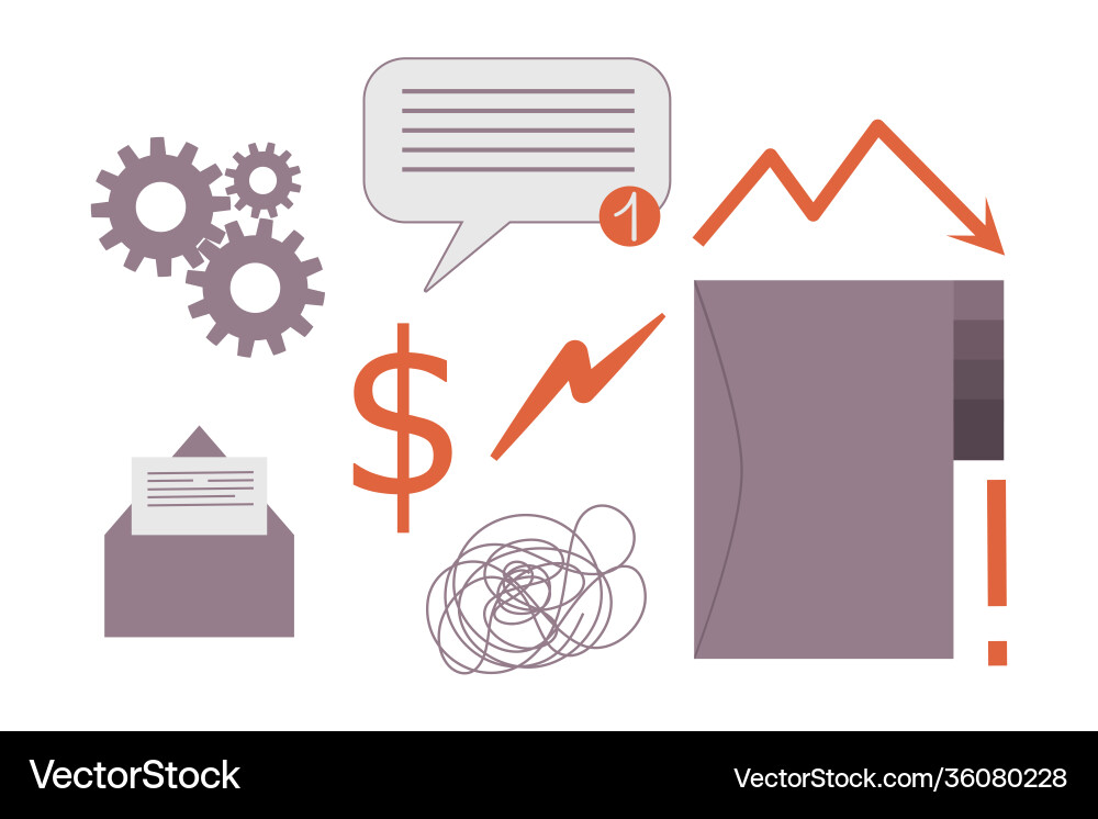 A set working icons in a flat cartoon style Vector Image