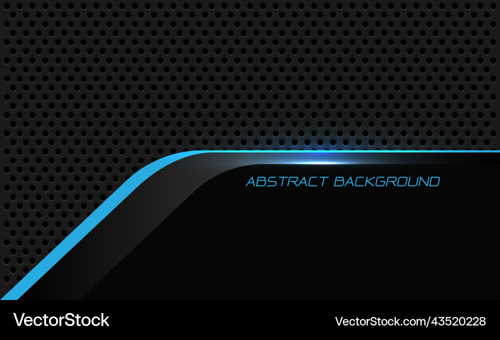 Abstract blue line cyber black on grey metallic Vector Image