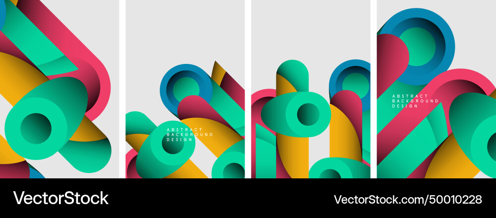 Abstract round shapes and circles poster designs Vector Image