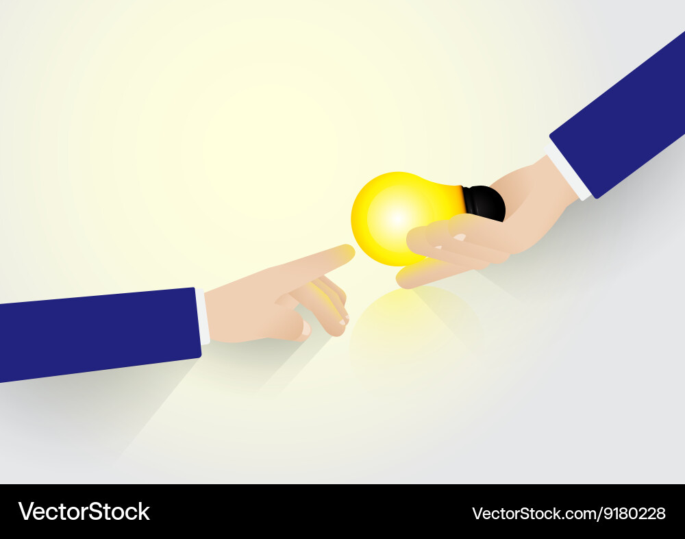 Businessman hand holding ideas light give ideas Vector Image