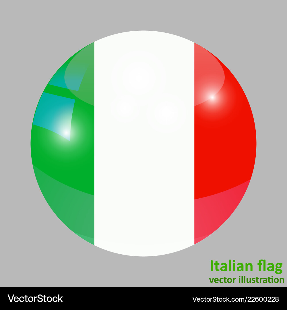 Button with flag of italy Royalty Free Vector Image
