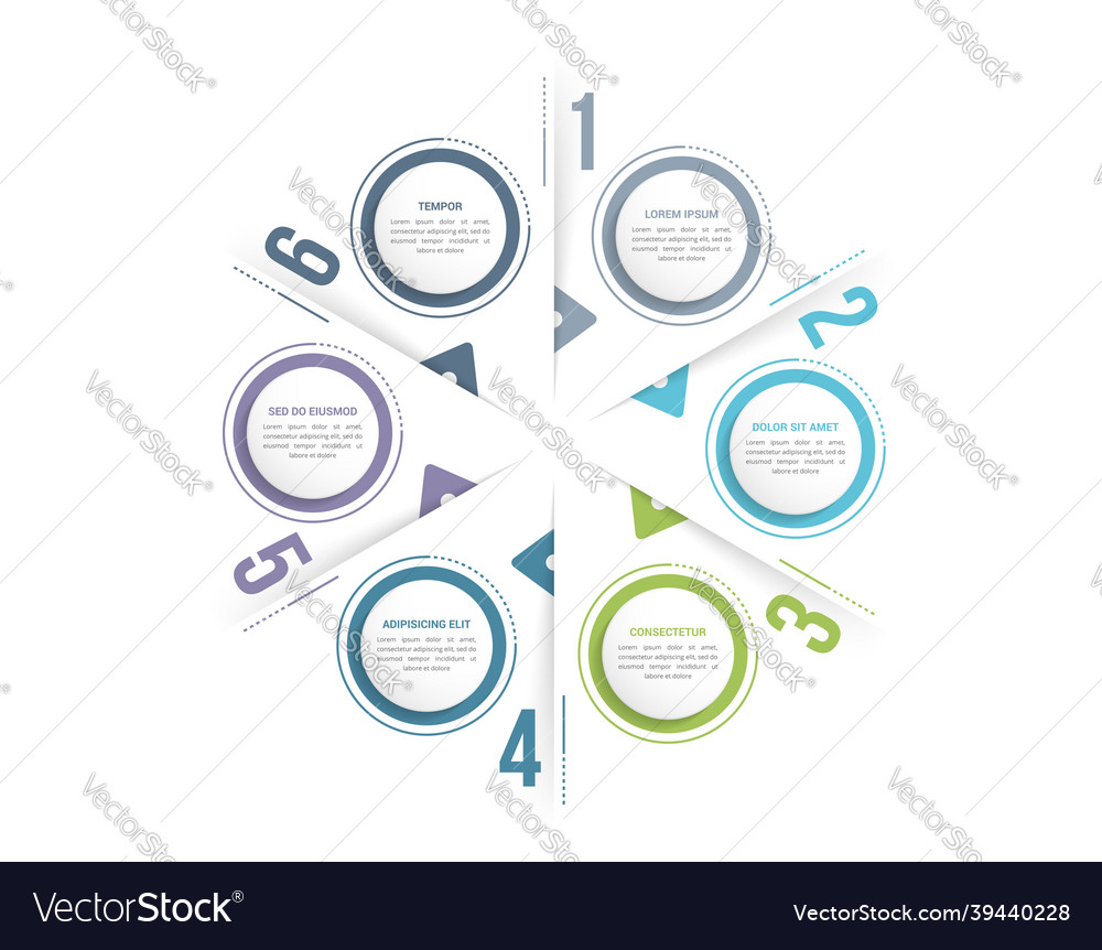 Circle infographics - six elements Royalty Free Vector Image