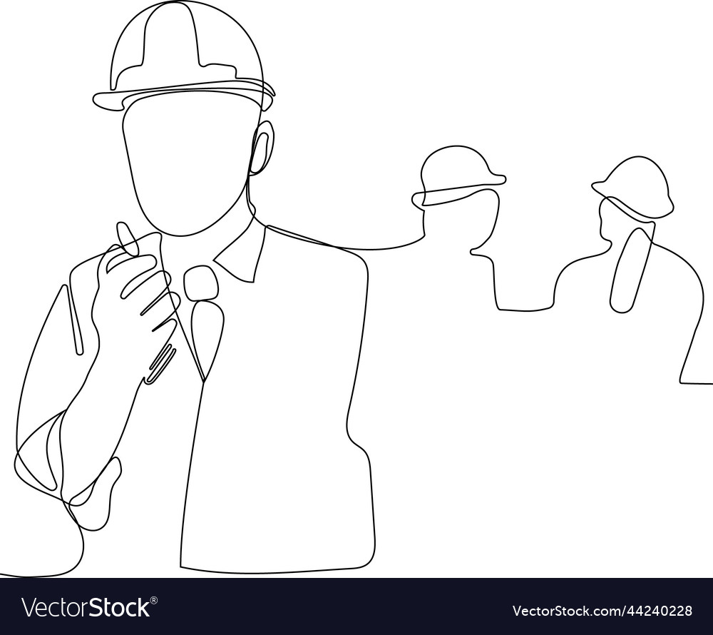Construction manager and engineer working Vector Image