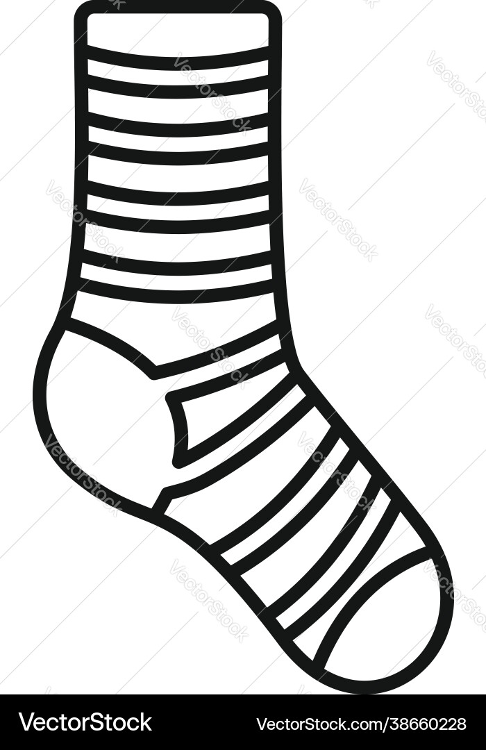 Cotton sock icon outline winter sock Royalty Free Vector