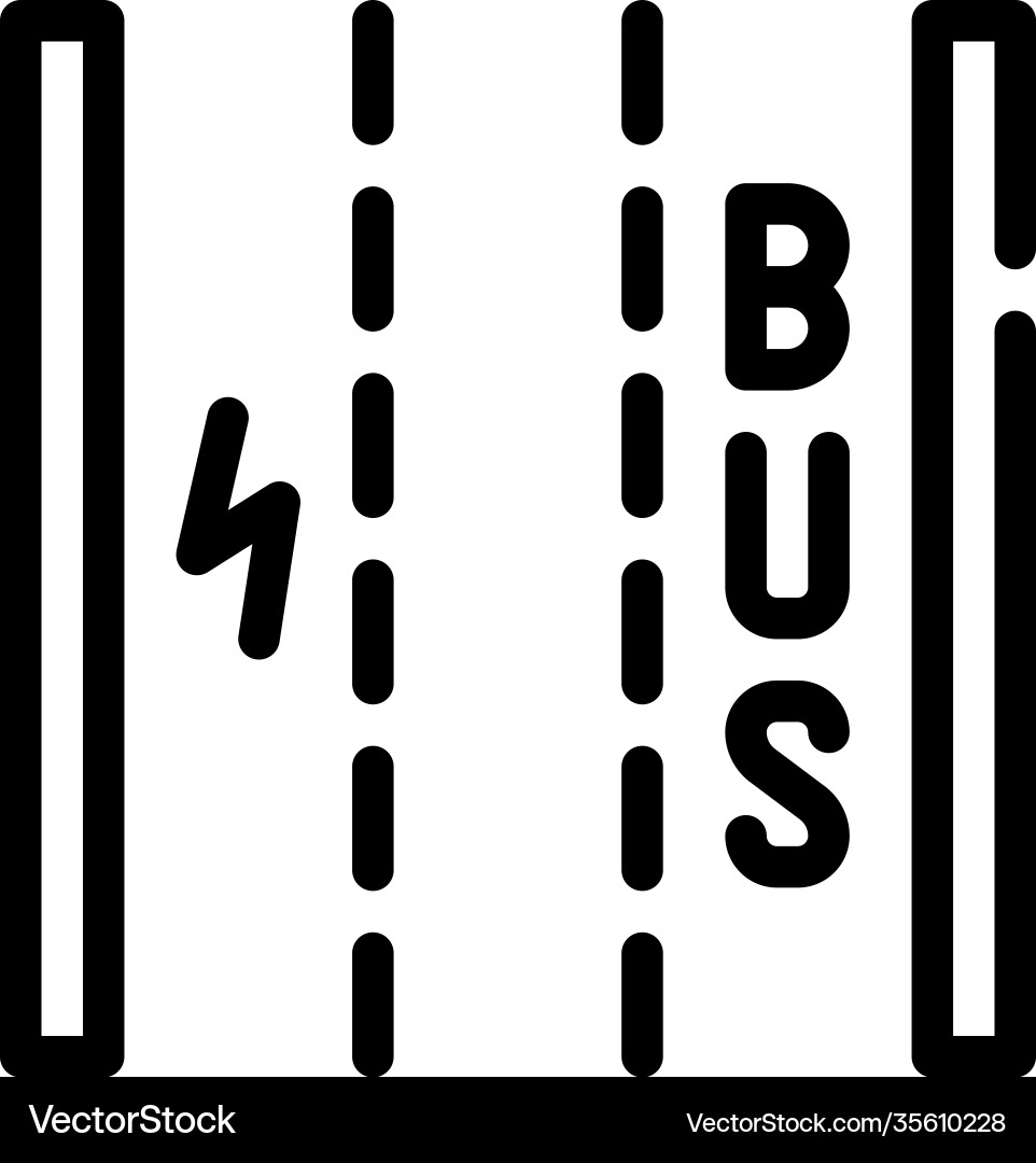 Dedicated lane for electric vehicles line icon Vector Image