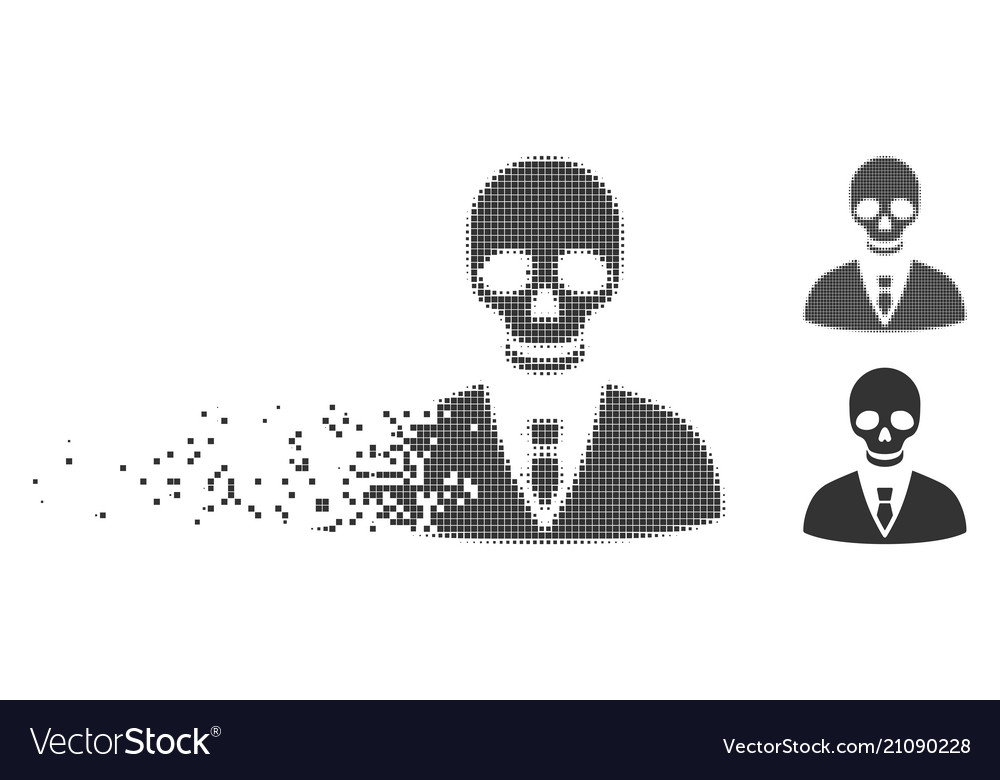 Destructed pixel halftone deadly manager icon Vector Image Destructed pixel halftone deadly manager icon Vector Image
