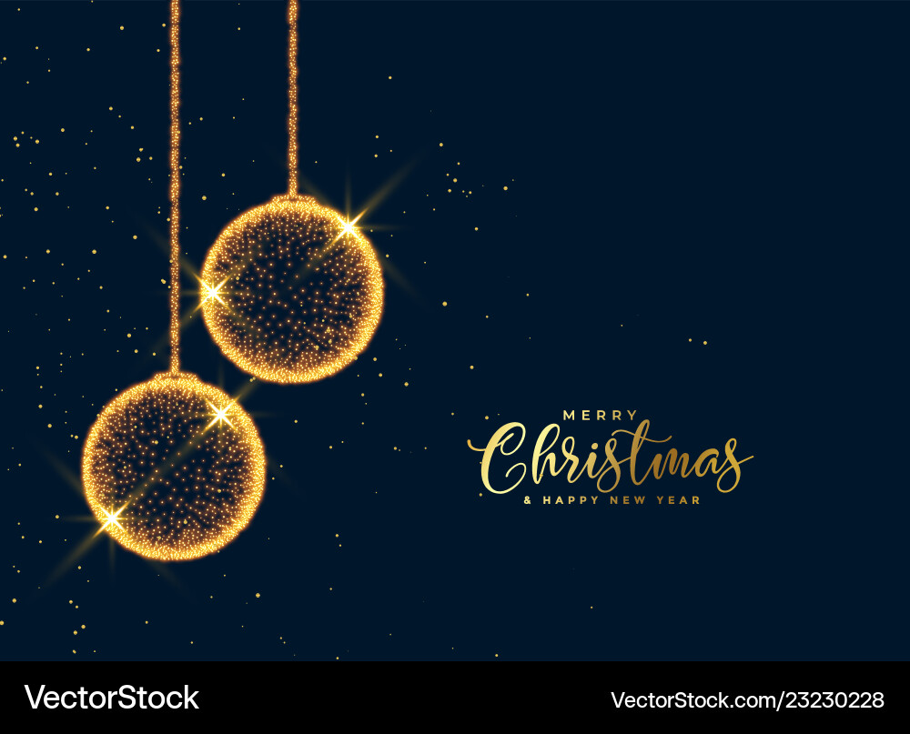 Glowing christmas particles balls shiny background
