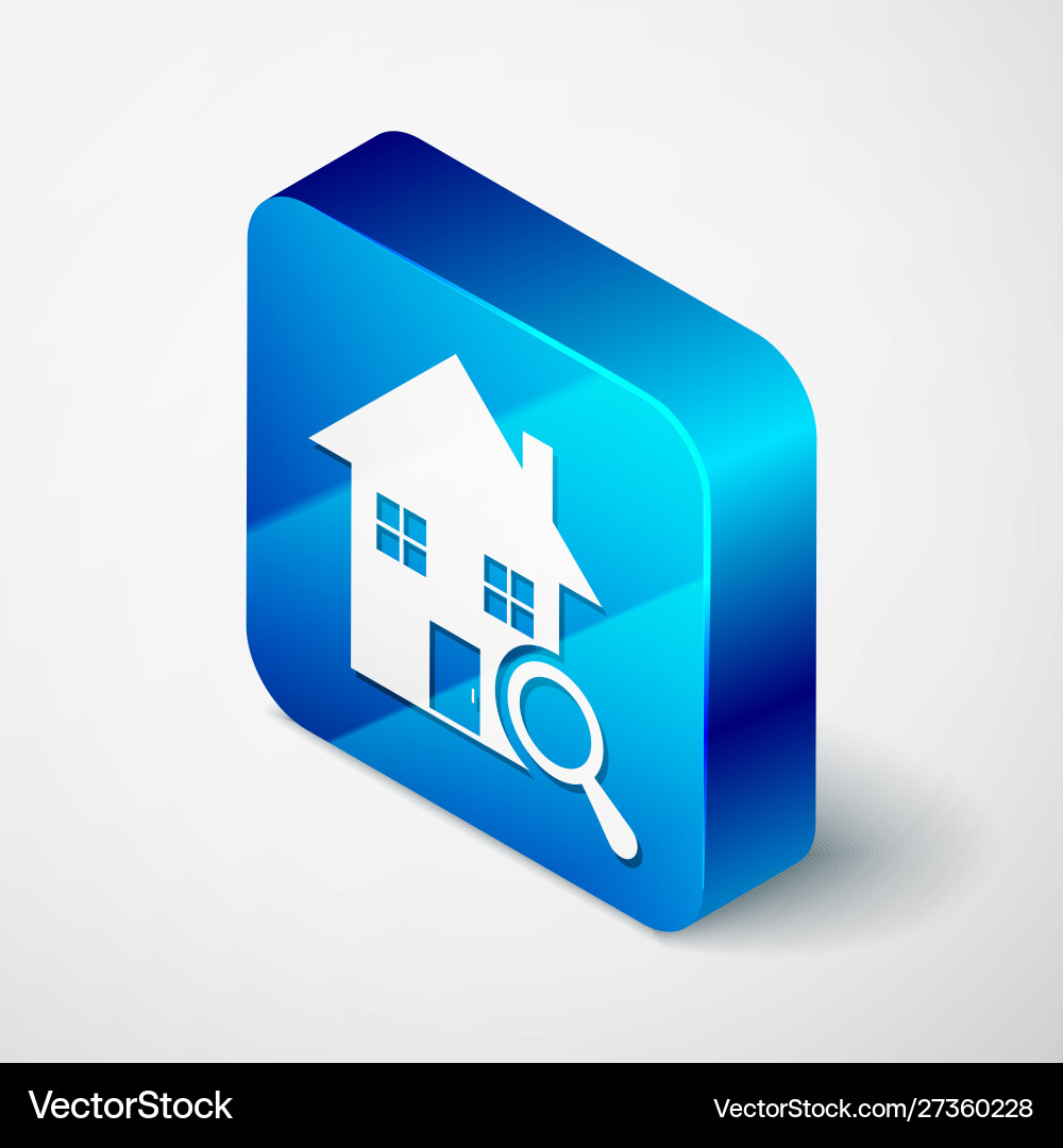 Isometric search house icon isolated on white Vector Image