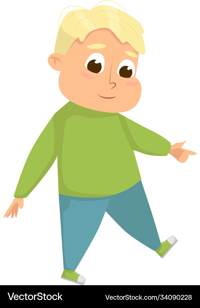 Overweight chubboy cheerful fat kid character Vector Image