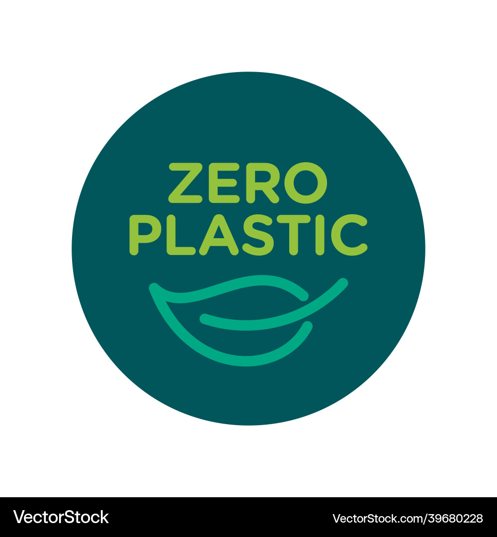 Plastic free product logo icon badge design Vector Image