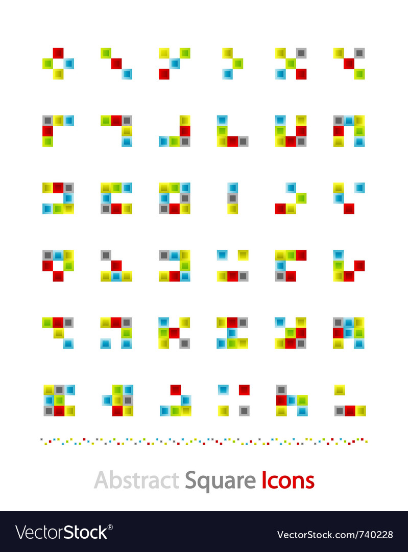 Set of abstract blocks made squares Royalty Free Vector