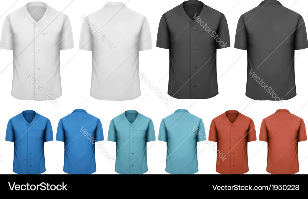Set white and black and colorful work clothes Vector Image