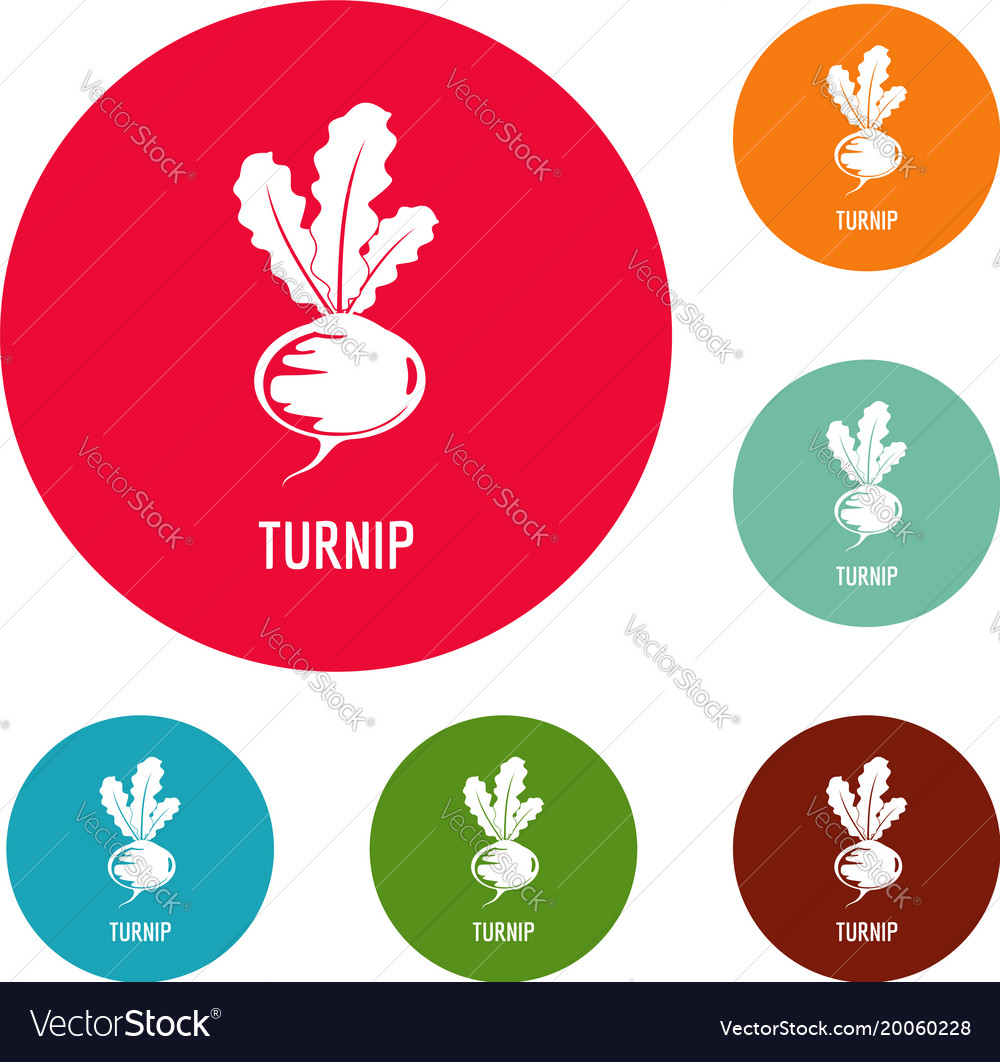 Turnip icons circle set Royalty Free Vector Image Turnip icons circle set Royalty Free Vector Image