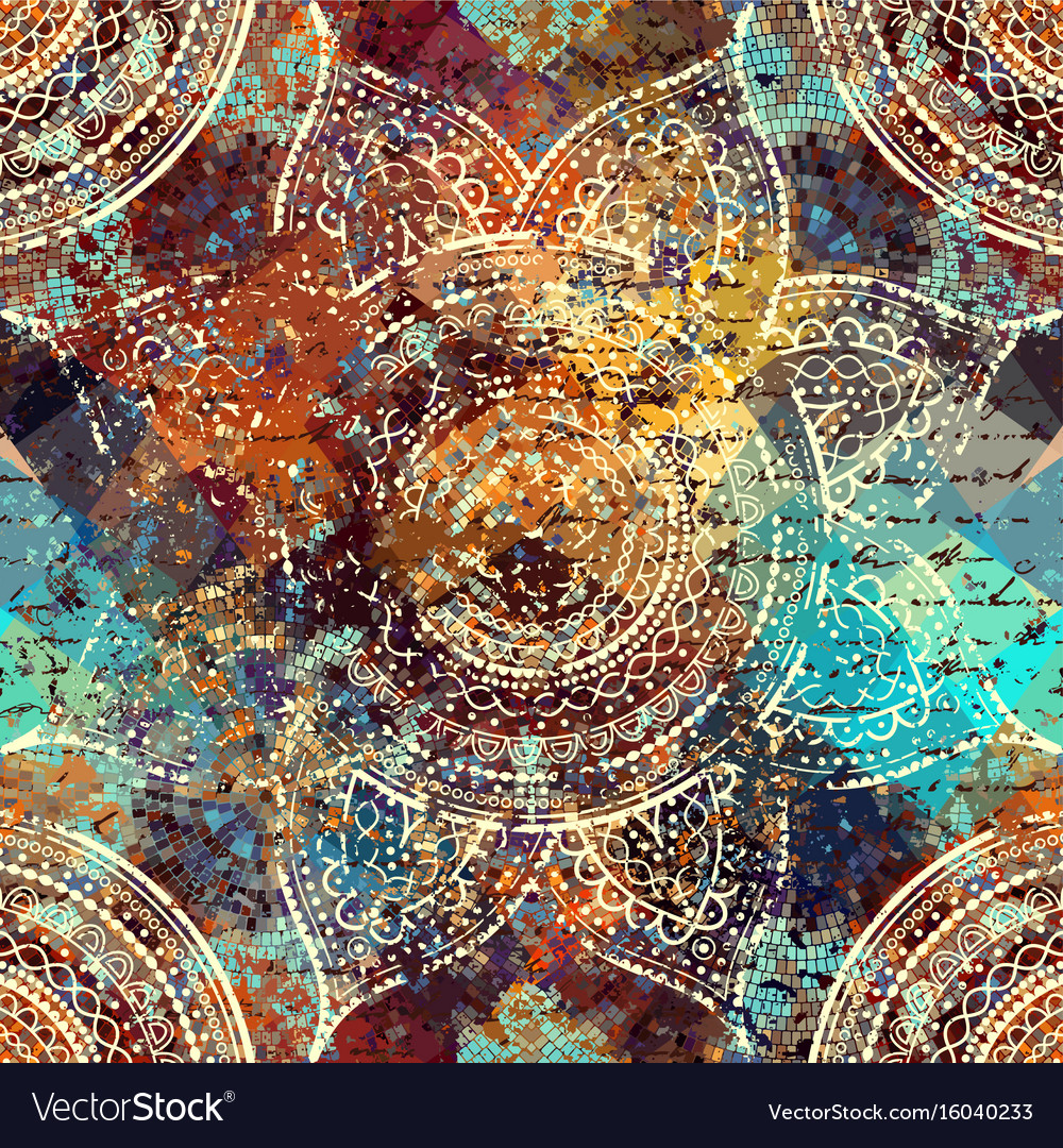 Abstract round mandala pattern Royalty Free Vector Image