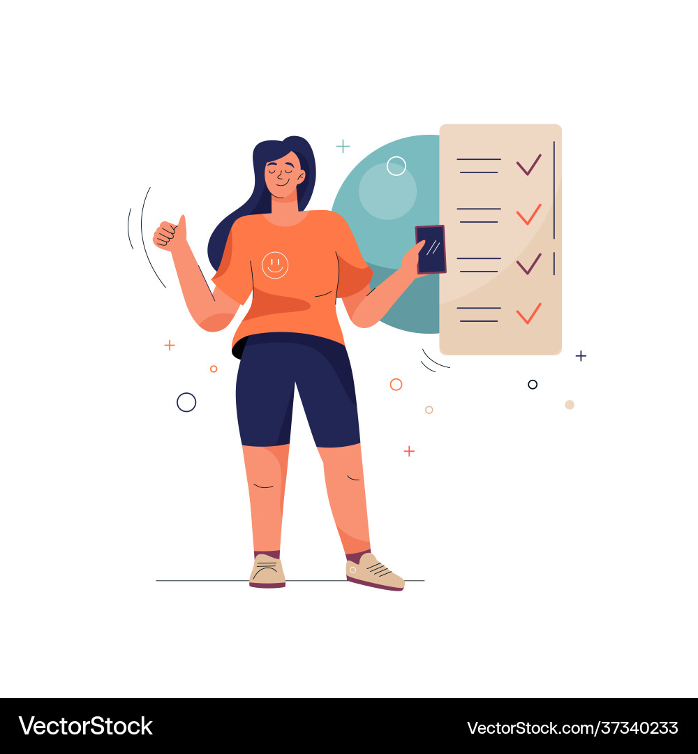 All tasks completed concept woman fulfilled Vector Image