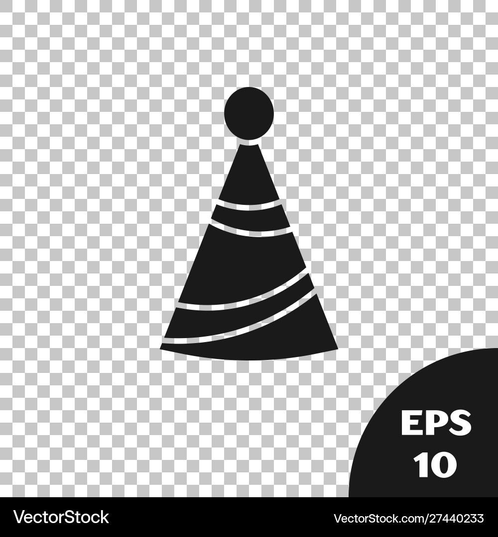 Black party hat icon isolated on transparent Vector Image