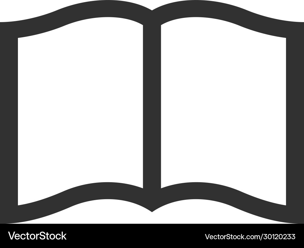 Black simple open book icon stock isolated Vector Image