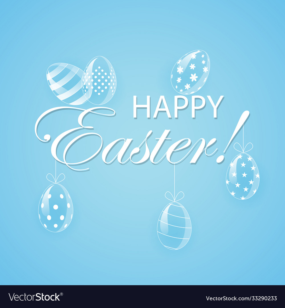 Blue easter background Royalty Free Vector Image