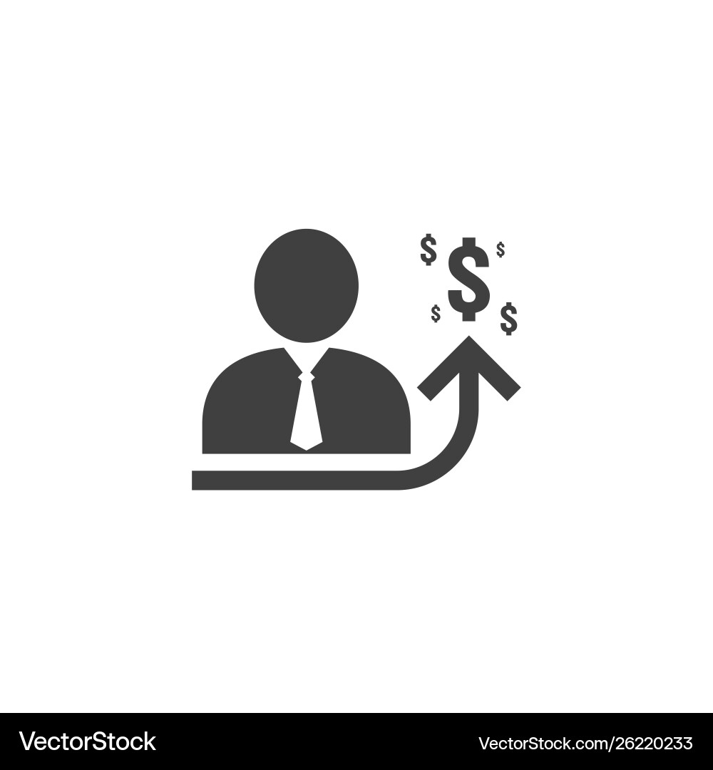 Employee salary increase icon on white background Vector Image