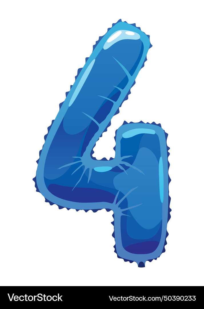 Helium blue balloons number realistic design Vector Image