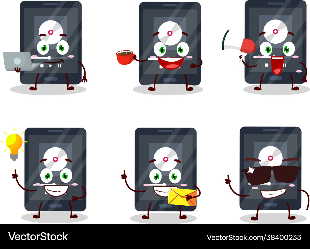 Ipod music cartoon character with various types Vector Image