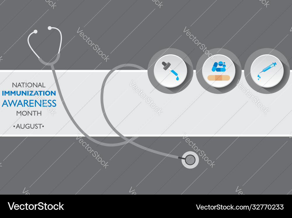 National immunization awareness month observed Vector Image