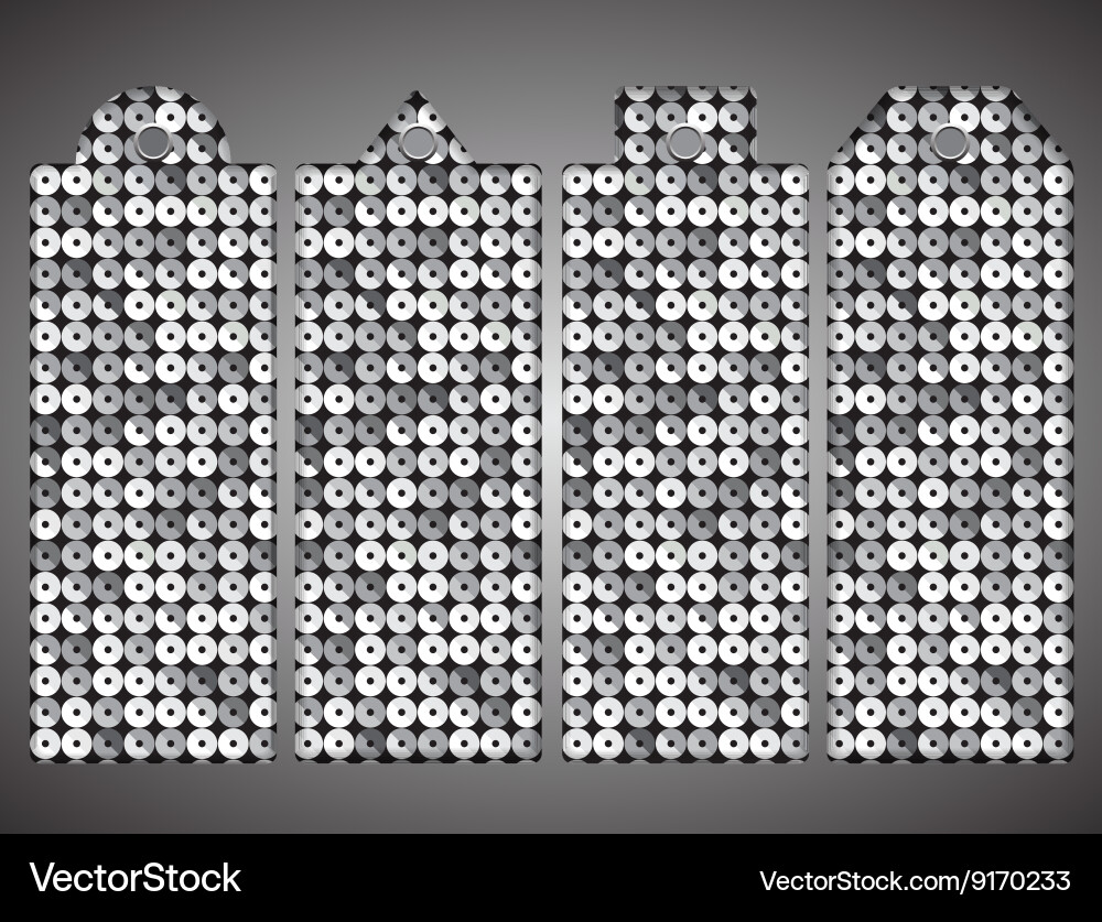 Price tag tag with shiny silver sequin Eps 10 Vector Image