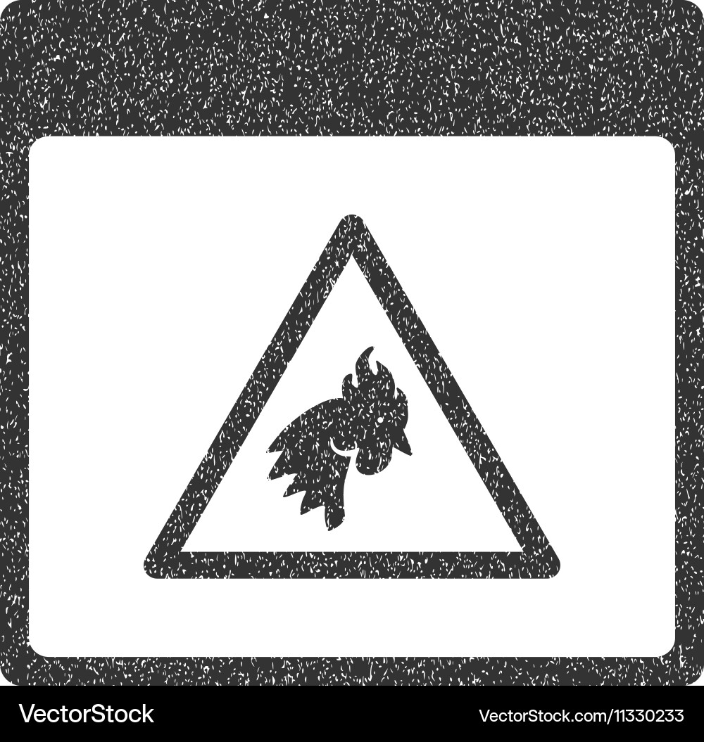 Rooster danger calendar page grainy texture icon Vector Image