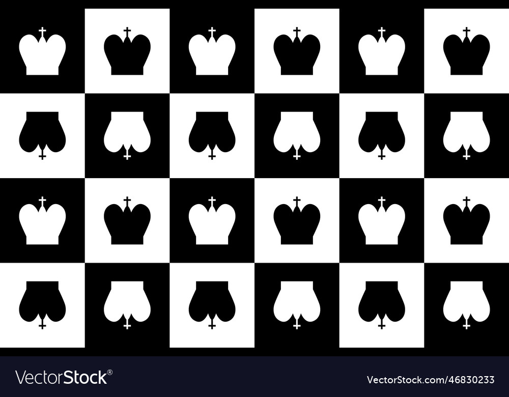 Seamless pattern with chess king endless Vector Image