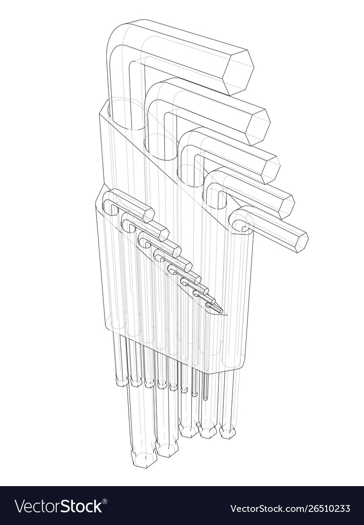 Set hexagon tools Royalty Free Vector Image - VectorStock