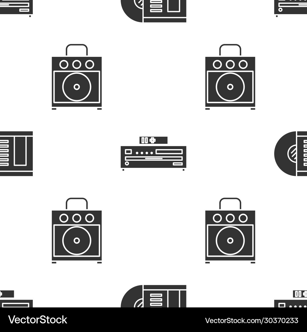 Set vinyl disk music cd player and guitar Vector Image