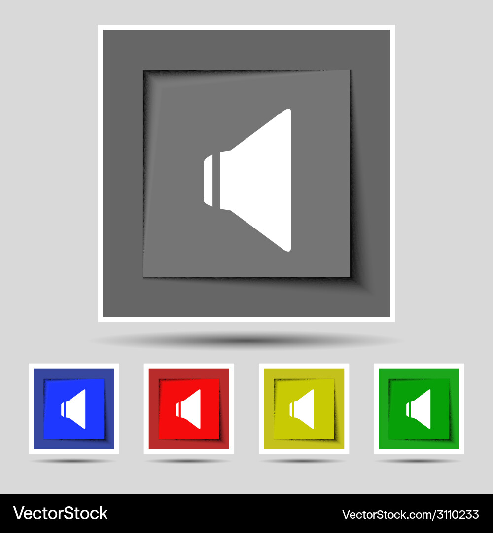 Speaker volume sign icon sound symbol set Vector Image