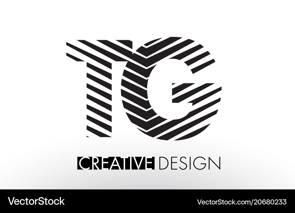 Tg t g lines letter design with creative elegant Vector Image