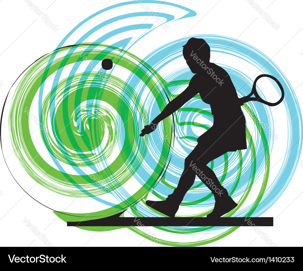 Woman playing tennis Royalty Free Vector Image