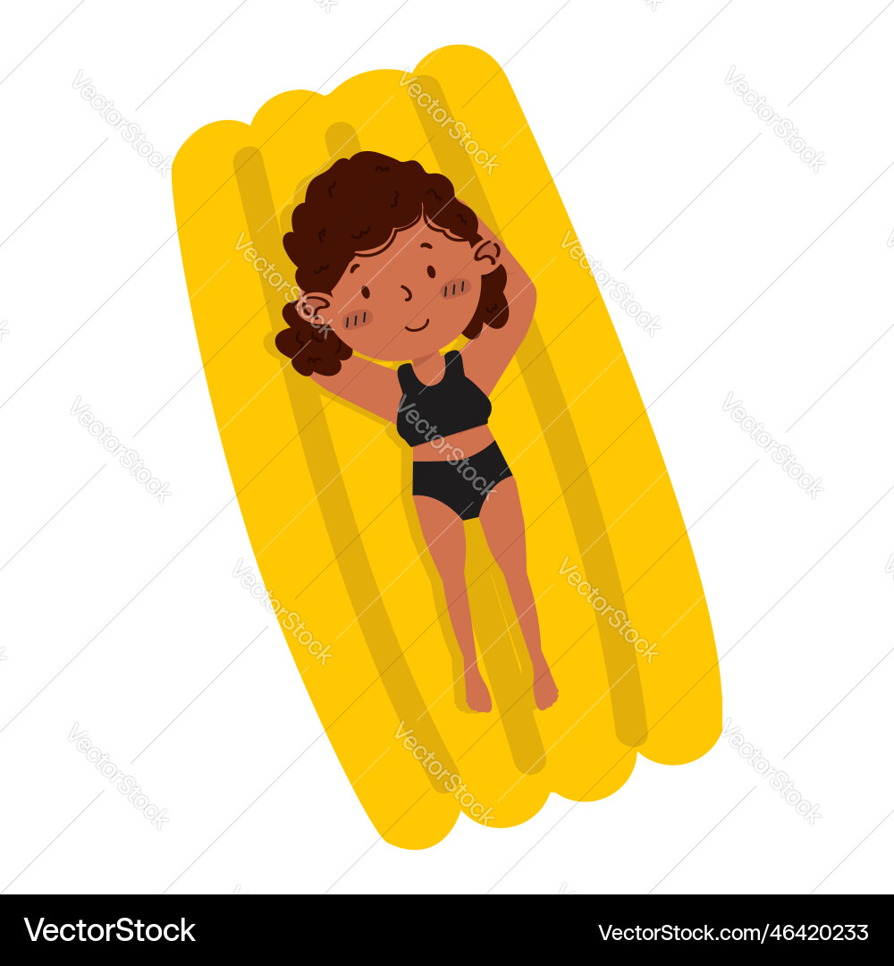 Woman relaxing on float swim Royalty Free Vector Image